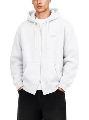 NANA JUDY Relaxed Fit Floyd Zip Through Hooded Sweater White Marl