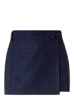 Pinko Soave Embellished Mini Skirt - Iris Blue