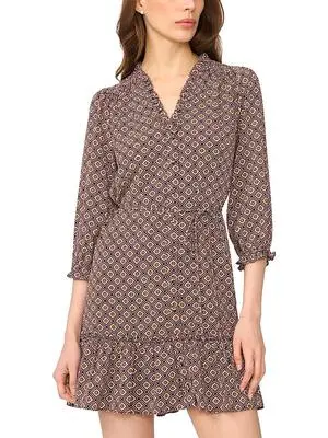 CECE DUPRAZ V-neck Ruffled Tie Waist Dress - Hazel