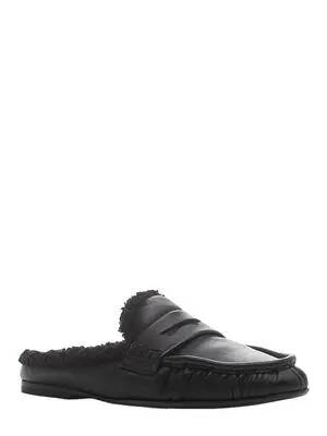 275 CENTRAL Vivien Fur Mule - Black