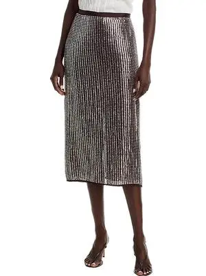 Rag & Bone Lili Beaded Midi Skirt - Chocolate