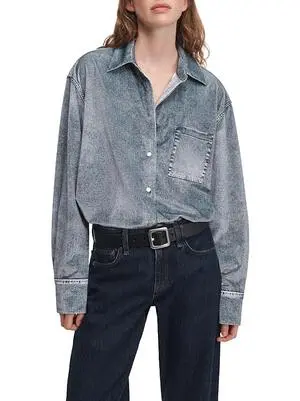 Rag & Bone Connie Velvet Button Down Shirt - Wingate