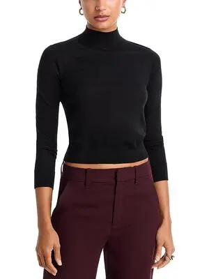 Rag & Bone Alba Merino Wool Mock Neck Sweater - Black