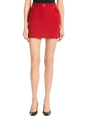 Versace Cotton Velvet Mini Skirt - Red