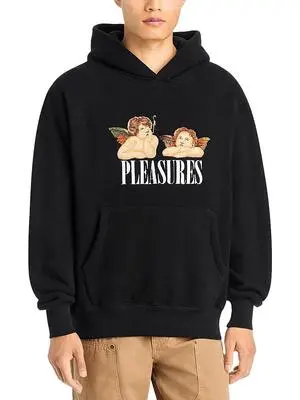 PLEASURES Dynamic Cotton Blend Pullover Hoodie With Embroidered Logo - Black