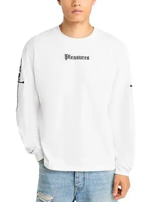 PLEASURES Luster Cotton Long Sleeve Tee - White