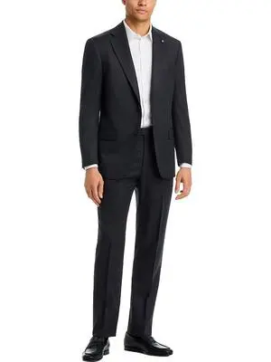 Hart Schaffner Marx New York Fit Tonal Plaid Wool Suit - Black