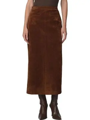 Joe's Jeans The Faux Suede Welt Pocket Midi Skirt - Chestnut