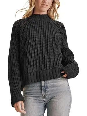 Splendid Cassidy Mock Neck Sweater - Black
