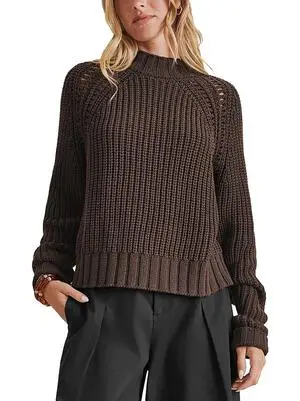 Splendid Cassidy Mock Neck Sweater - Java