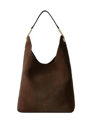 Veronica Beard Jour Suede Shoulder Bag - Espresso