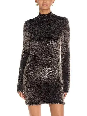 Veronica Beard Sylee Long Sleeve Mini Dress - Copper/black