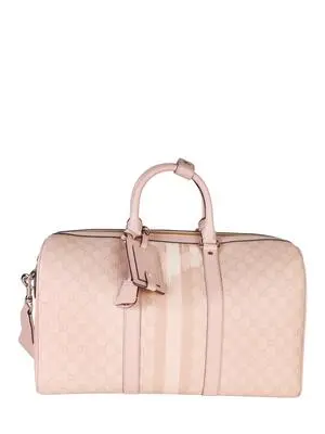 Gucci Rose Gg Supreme Dollar Calfskin Web Savoy Duffle Bag - Pink