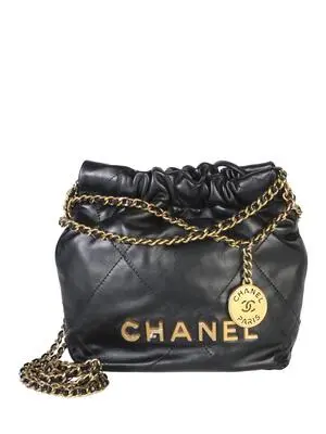 CHANEL Chanel Quilted Calfskin 22 Mini Hobo Bag