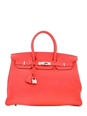 Hermès Birkin 35 Leather Palladium Tote - Capucine