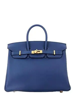 Hermès Birkin 25 Novillo Leather Satchel - Deep Blue