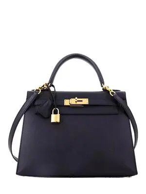 Hermès Kelly 28 Handbag Black Epsom With Gold Hardware - Noir