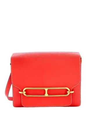 Hermès Roulis Evercolor Leather Crossbody Bag - Red