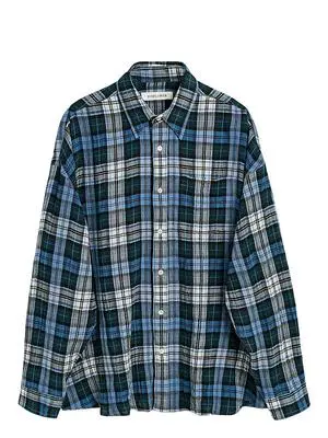 SUNFLOWER Slightly Box Woven Plaid Stable Shirt - Green