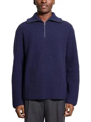 Theory Ribbed Quarter Zip Sweater - Inkling