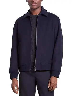 Theory Melton Wool Bomber Jacket - Baltic