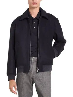 Theory Melton Wool Bomber Jacket - Phantom Melange