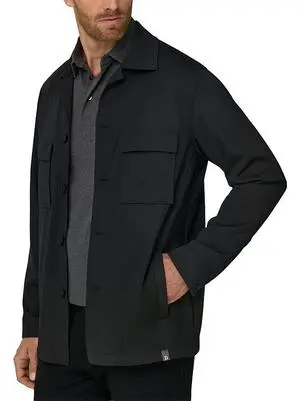 Boggi Milano Double Nylon Stretch B Tech Shirt Jacket - Black