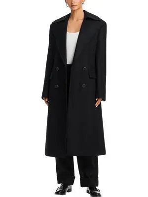 Helmut Lang Sculptural Double Breasted Coat - Black
