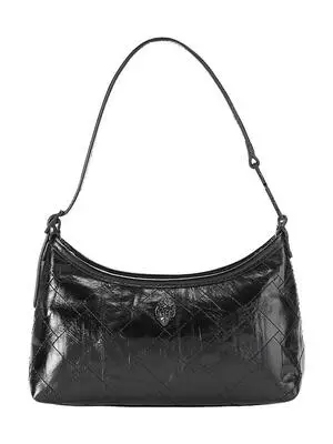Kurt Geiger Kurt Small Stitched Leather Sling Shoulder Bag - Black