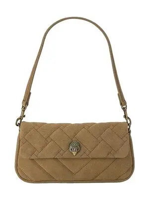 Kurt Geiger Pickle Small Stitched Suede Shoulder Bag - Light/past