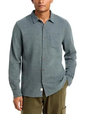 MARINE LAYER Balsam Cotton Blend Mini Stripe Pocket Shirt