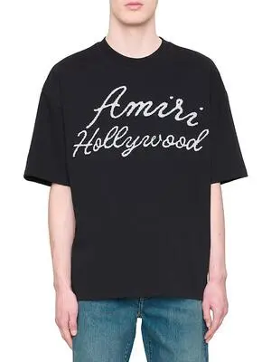 Amiri Oversized Fit Hollywood Script Tee - Black