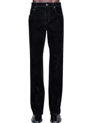 Amiri Vintage Fit Flock Jeans - Black