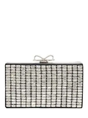 SELF-PORTRAIT Mini Crystal Chainmail Clutch - Silver