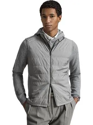 Polo Ralph Lauren Hybrid Full-zip Vest With Quilted Paneling - Grey