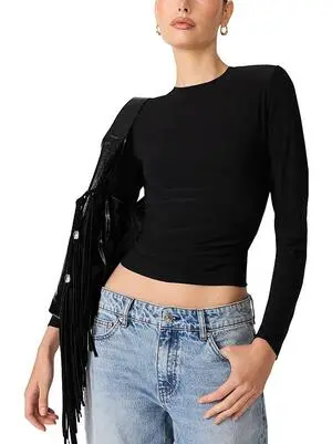 Steve Madden Seline Long Sleeve Knit Top - Black