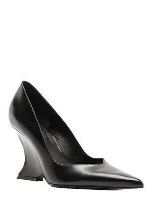 Schutz Siena Leather Wedge Pumps - Black