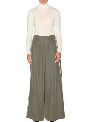 LIA COHEN Radiance Grosgrain Wide-leg Pants - Green