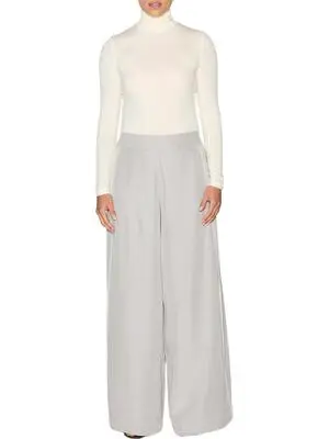 LIA COHEN Radiance Grosgrain Wide-leg Pants - Grey