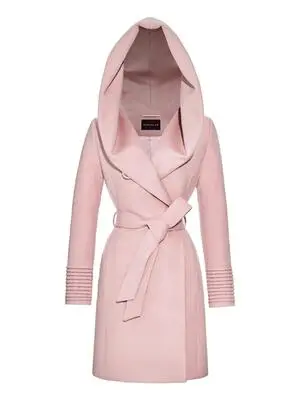 Sentaler Baby Alpaca Hooded Midi Wrap Coat - Brown
