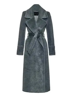 Sentaler Sentaler Alpaca Blend Bouclé Maxi Wrap Coat Grey