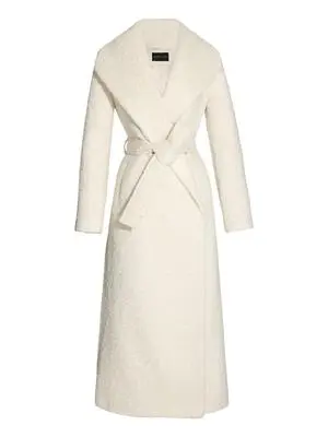 Sentaler Textured Suri Alpaca Maxi Wrap Coat - White