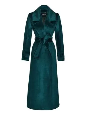 Sentaler Suri Alpaca Notched Collar Maxi Wrap Coat - Green