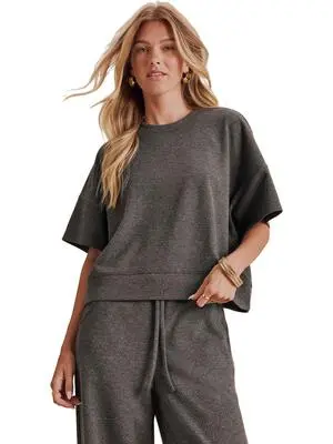 SPLENDID Splendid Marlow Tailored Knit Short Sleeve Top