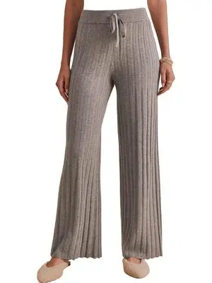 Splendid Splendid Logan Ribbed Knit Wide-Leg Pants With Drawstring Waist Red Flash