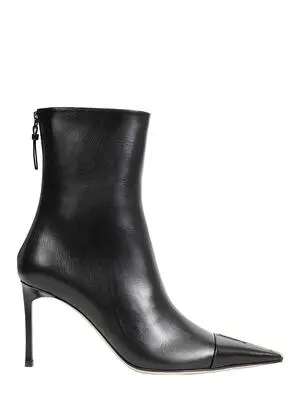 TOM FORD Leather Pointed Toe T Ankle Boots - Black