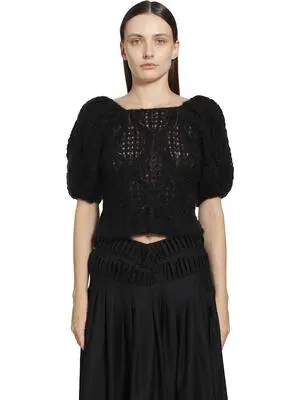 PAULINE DUJANCOURT Laia Hand Knit Top - Black