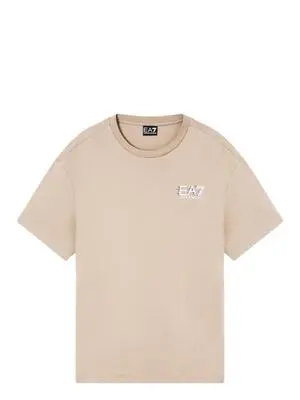 EA7 Logo Printed Crewneck T-shirt - Nude