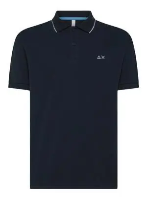 SUN 68 Sun 68 Contrast Trim Piqué Polo Shirt Blue