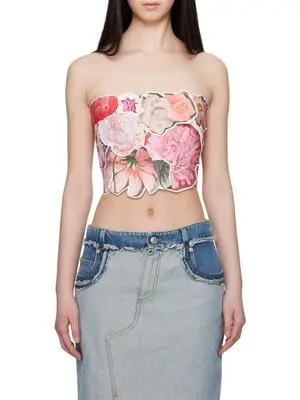 MARNI Floral Pattern Printed Tube Top